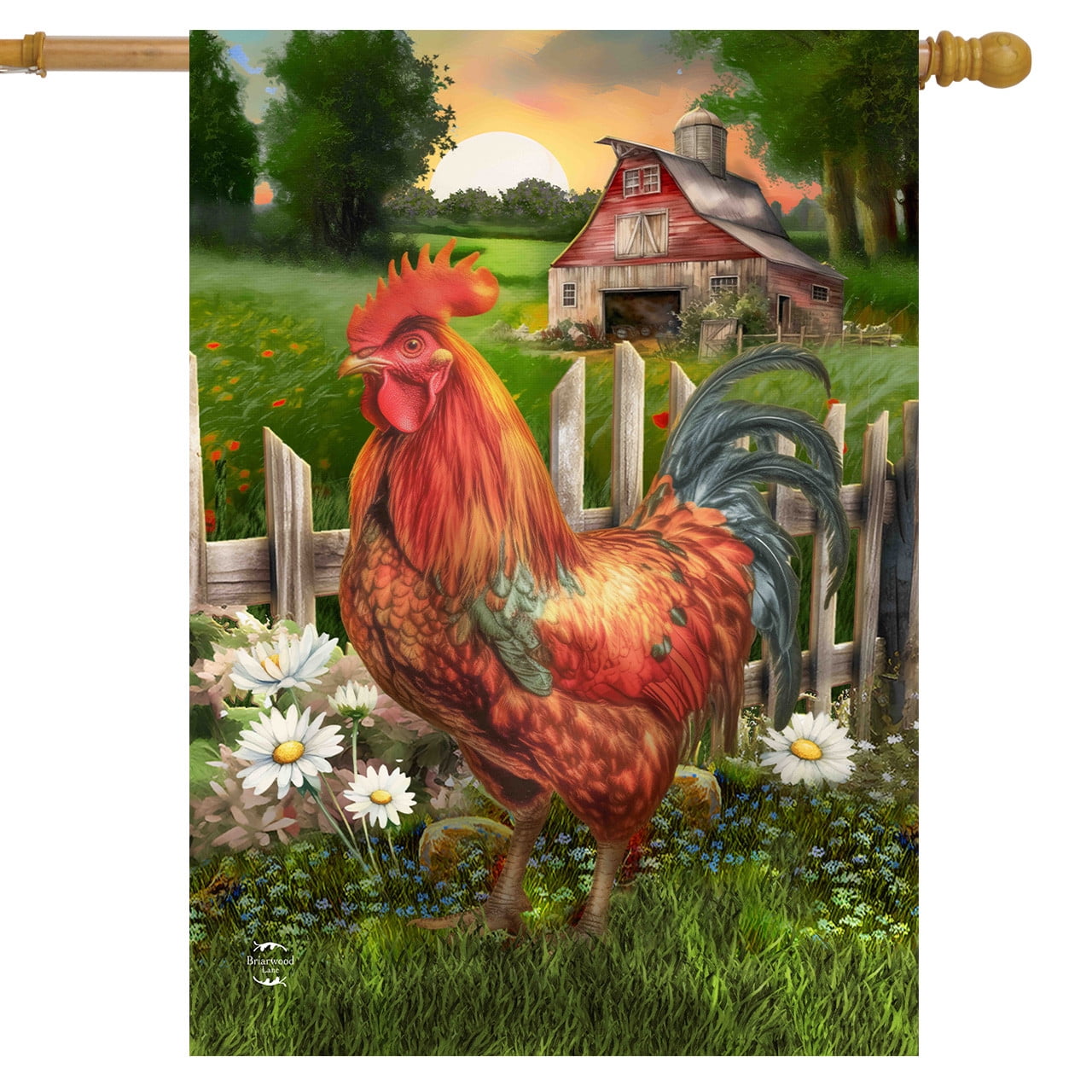 Briarwood Lane Sunrise Rooster House Flag - Walmart.com
