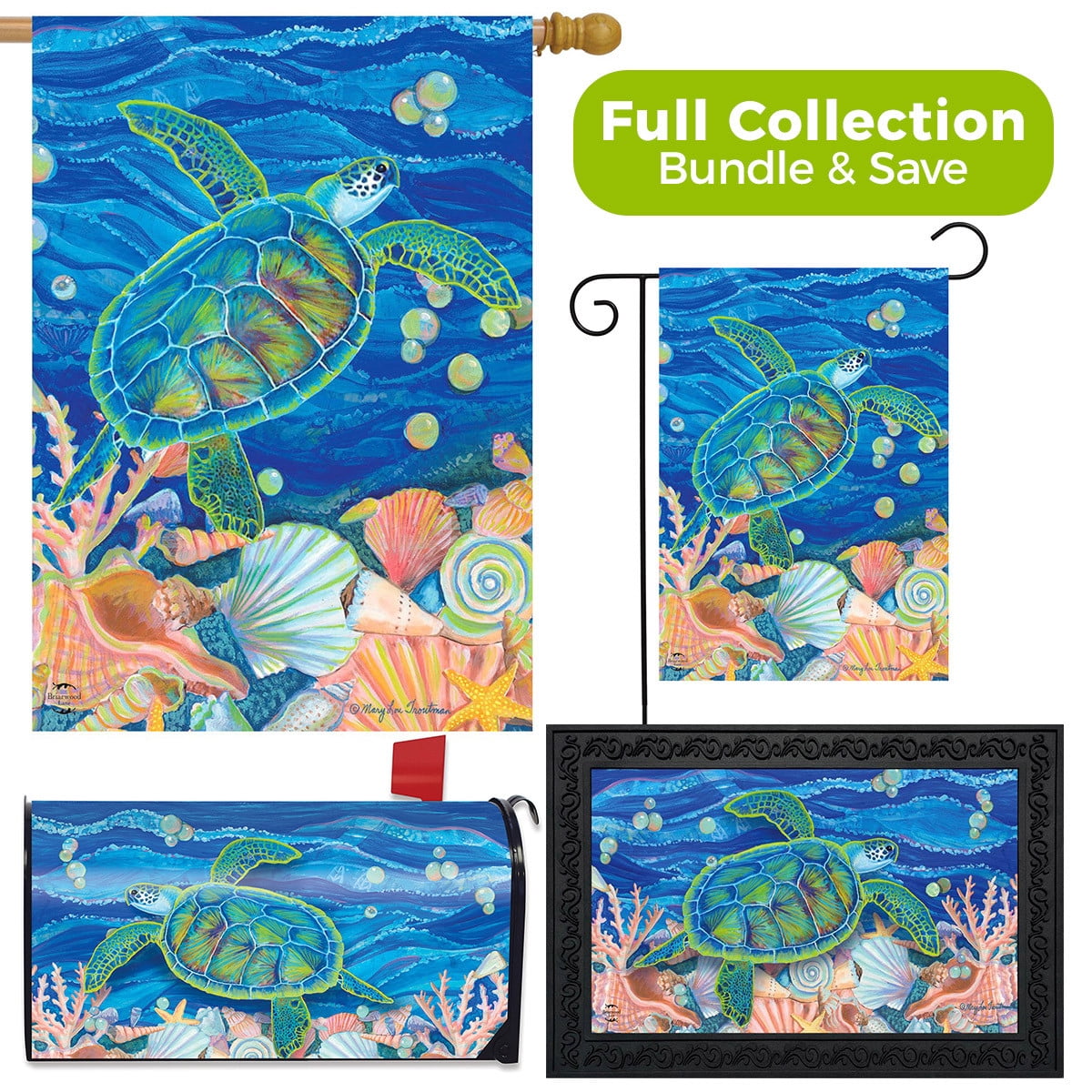 Briarwood Lane Swimming Sea Turtle Summer Design Collection - Walmart.com