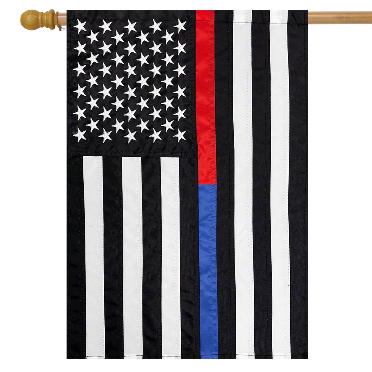Briarwood Lane Thin Blue & Red Line Embroidered House Flag - Walmart.com