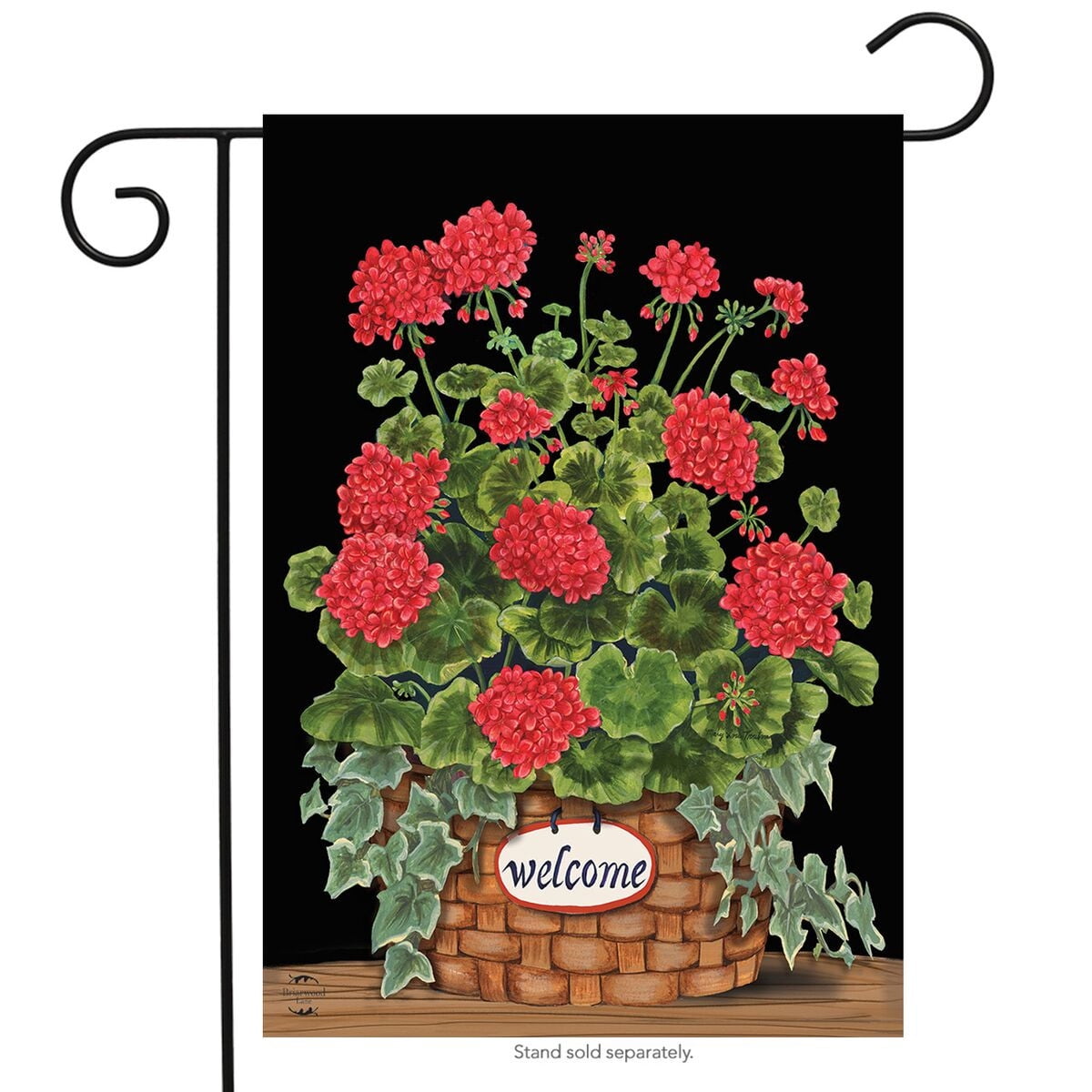 Briarwood Lane, Garden Flag, 12.5" x 18" Welcome Geraniums Summer ...