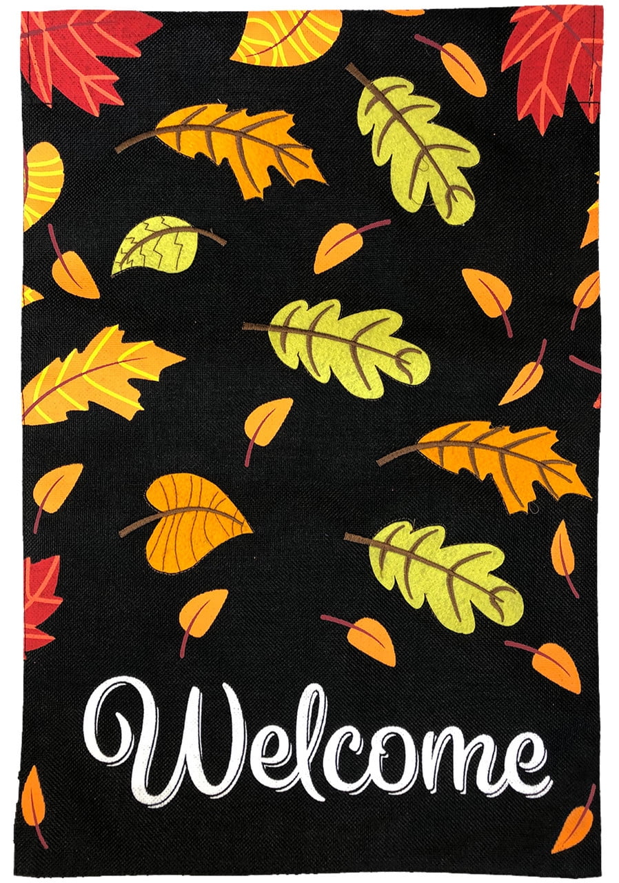 Briarwood Lane Welcome Leaves Fall Burlap House Flag - Walmart.com