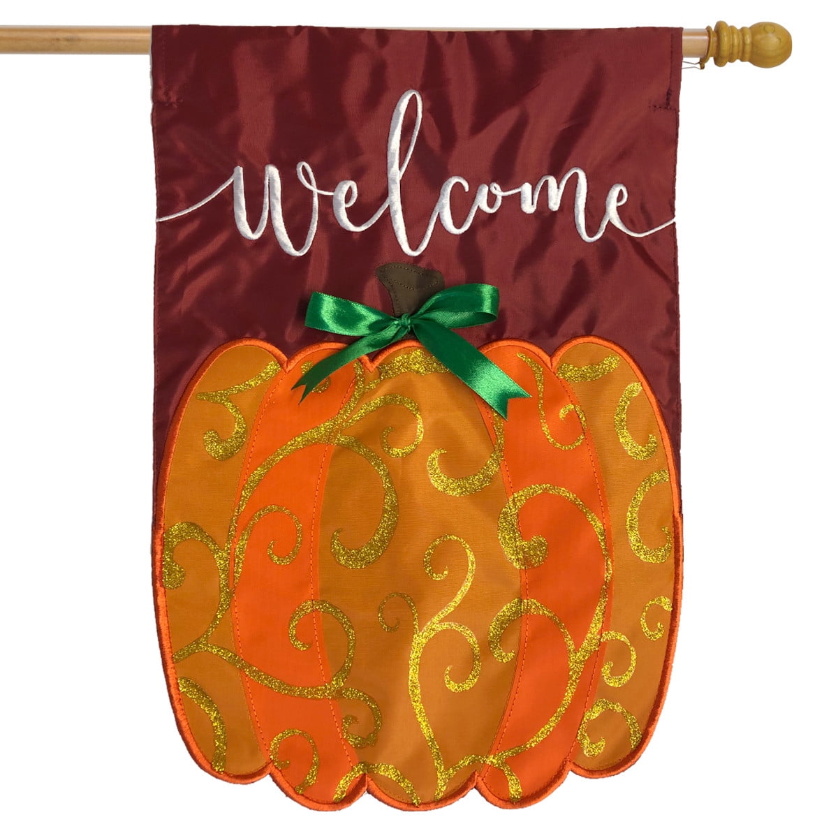 Briarwood Lane Welcome Pumpkin Fall Applique House Flag - Walmart.com