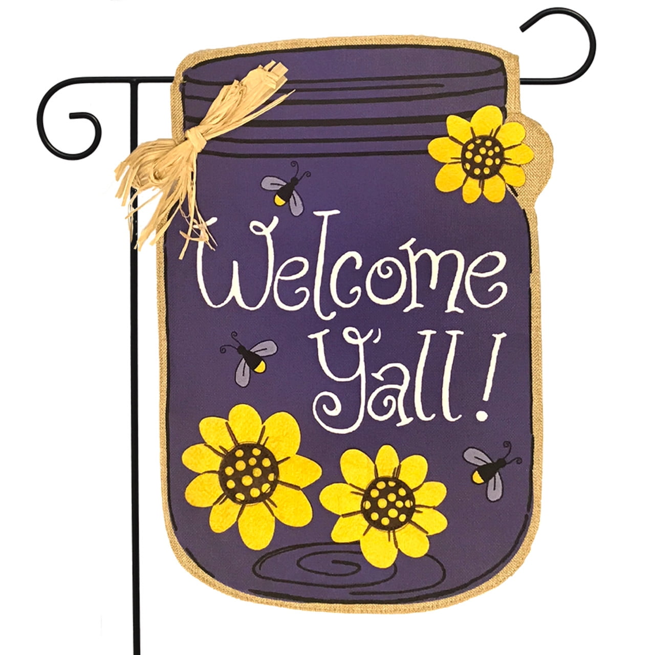 Briarwood Lane Welcome Y'all Jar Burlap Spring Garden Flag - Walmart.com