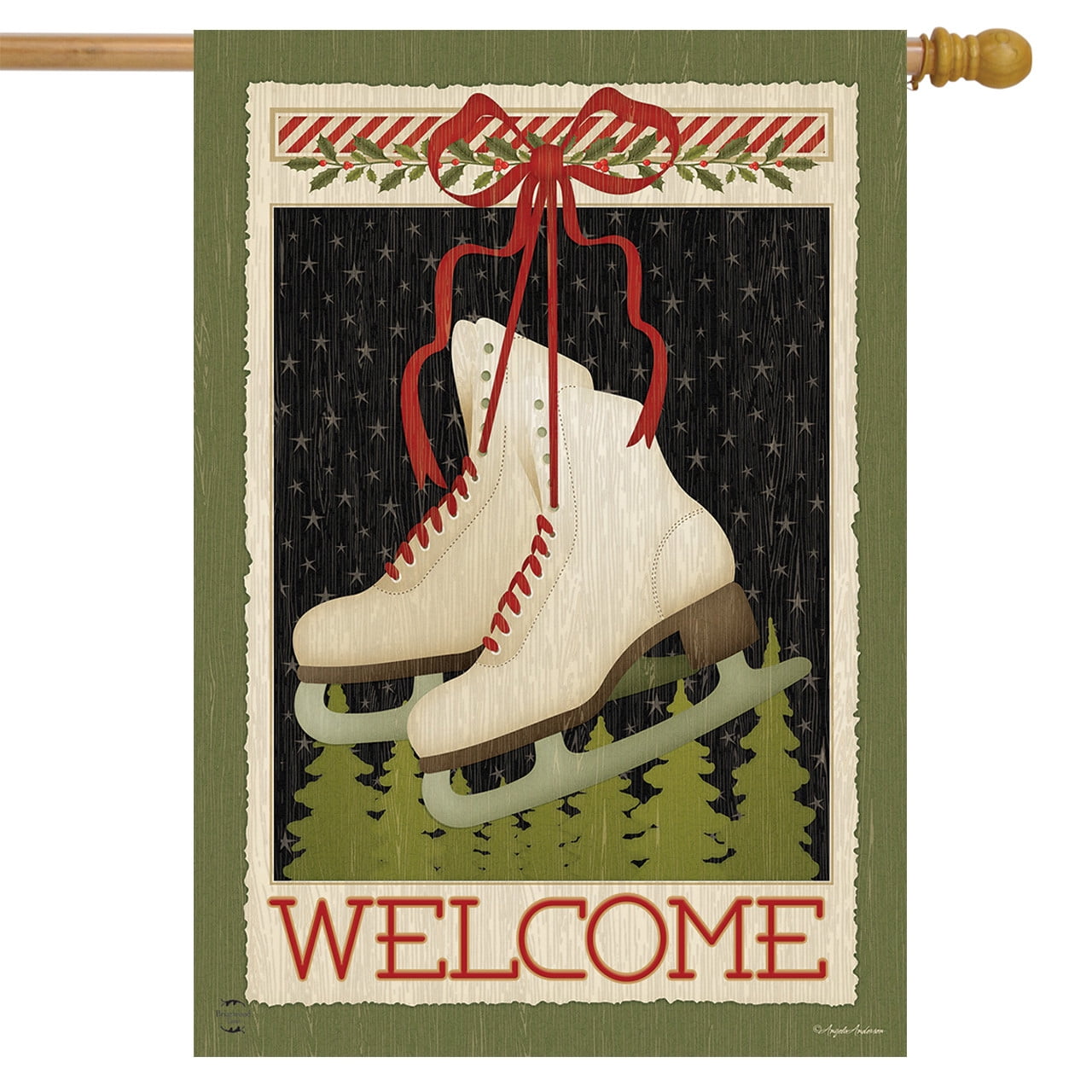 Briarwood Lane Winter Ice Skates Primitive House Flag - Walmart.com