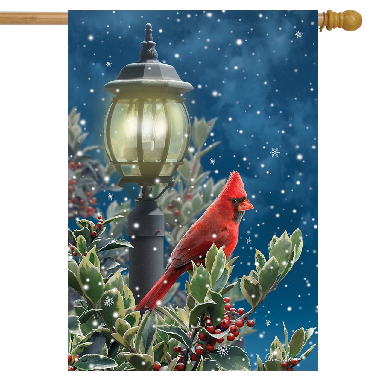Briarwood Lane Winter Solitude Cardinal House Flag - Walmart.com