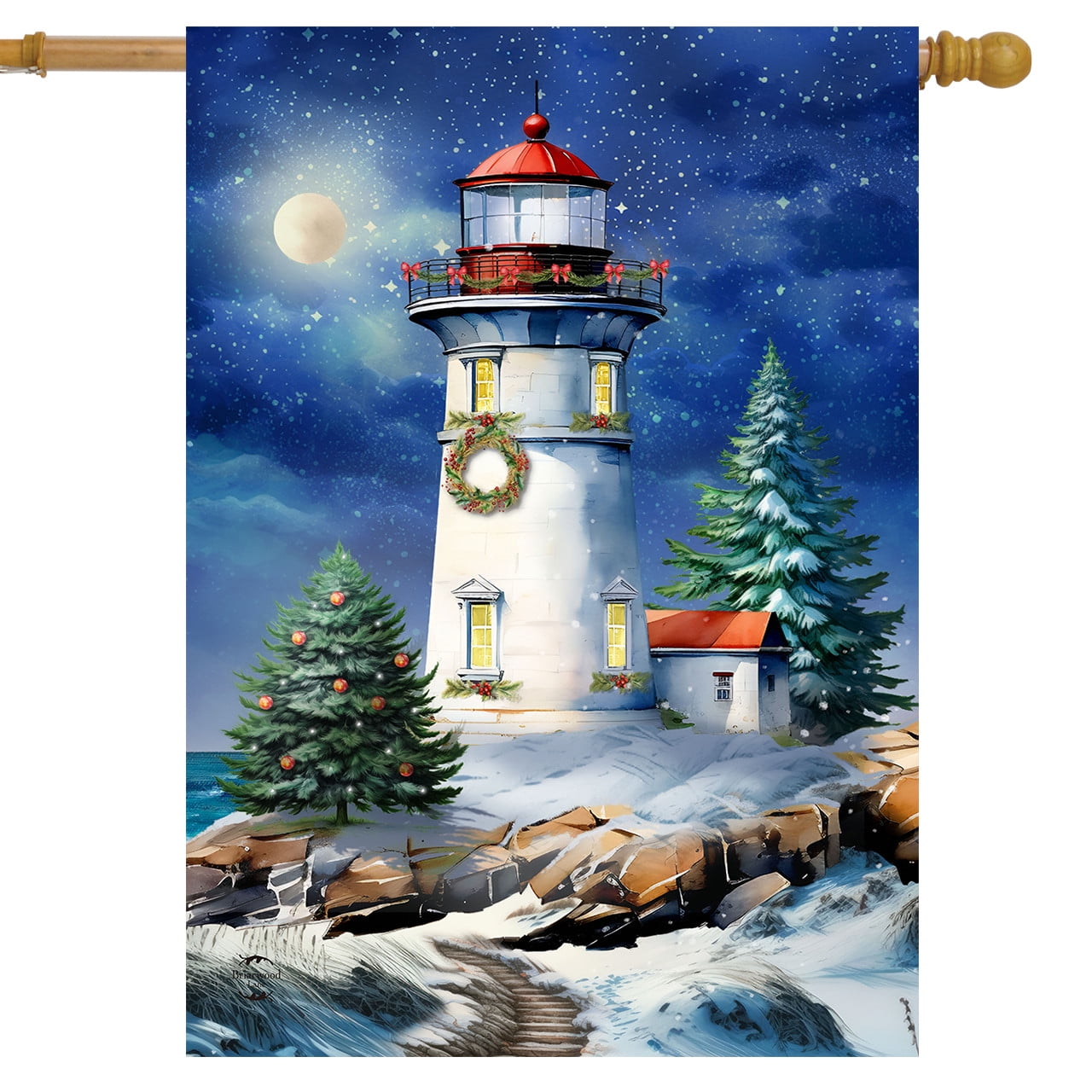 Briarwood Lane Wonderland Lighthouse House Flag - Walmart.com