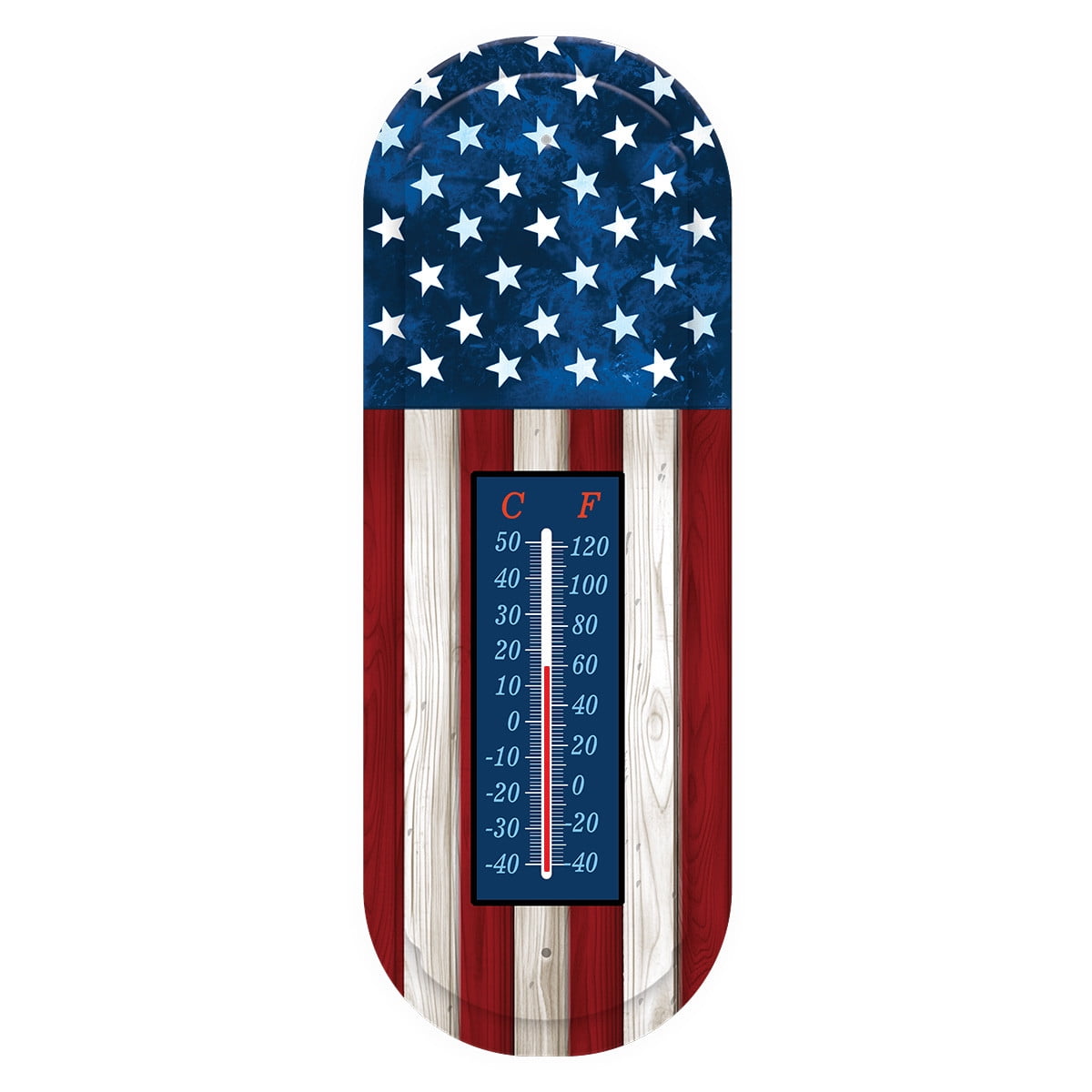 Briarwood Lane Wooden Flag Metal Thermometer - Walmart.com