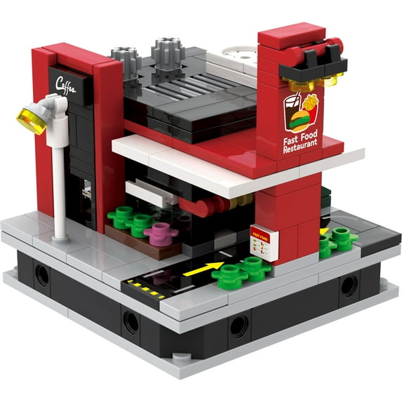 BricKunion Mini Module City Fast Food Shop Building Block Set - 188 ...