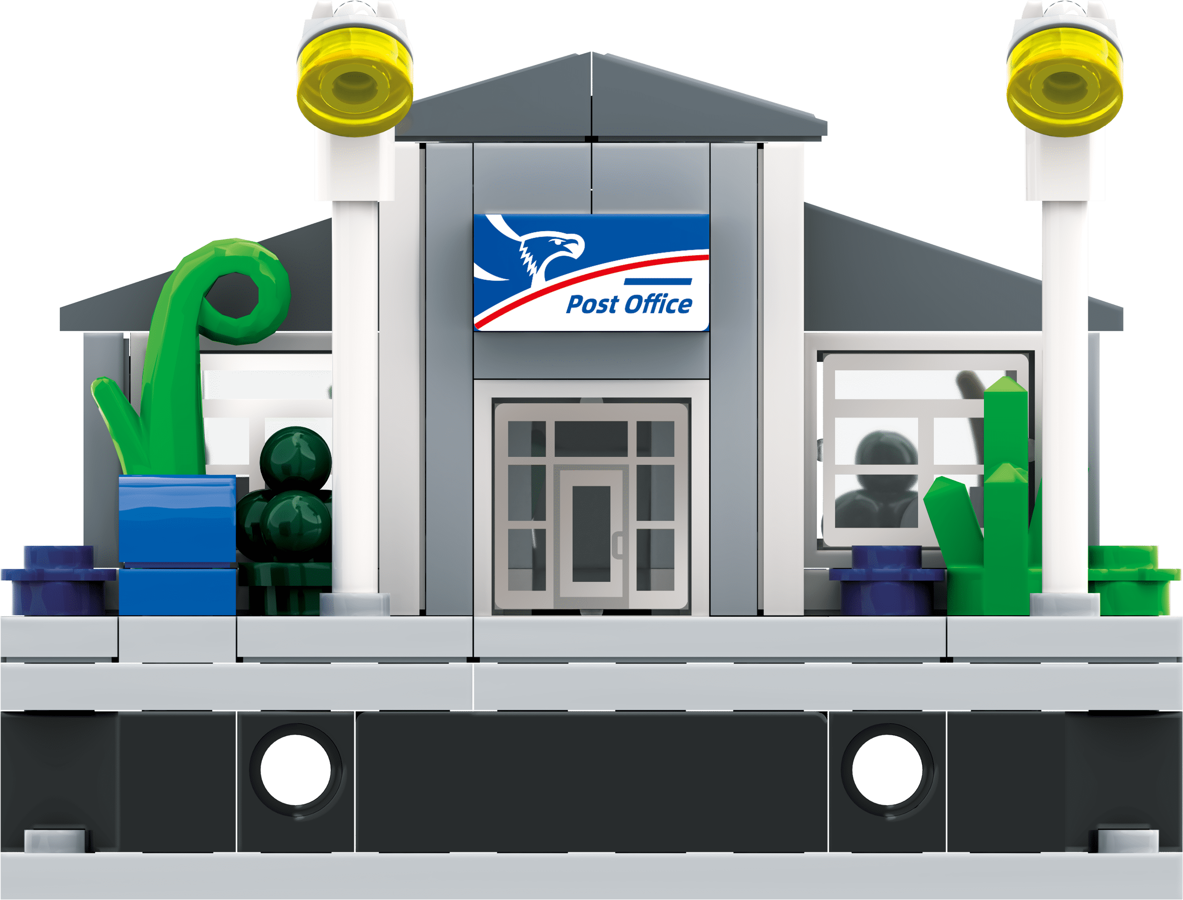 BricKunion Mini Module City Post Office Building Block Set - 173 Pieces ...