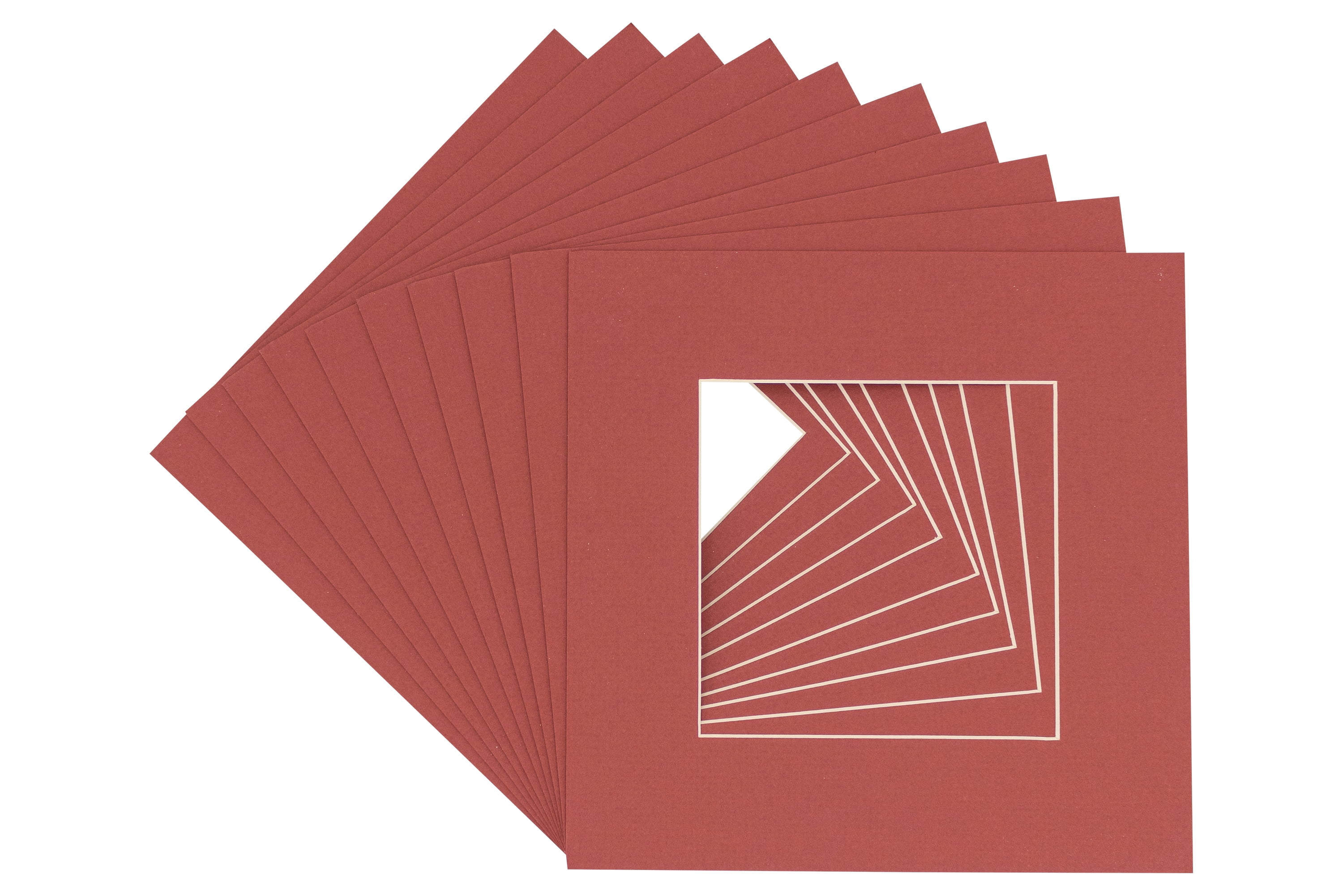 Brick Acid Free 7x7 Square Picture Frame Mat with White Core Bevel Cut ...