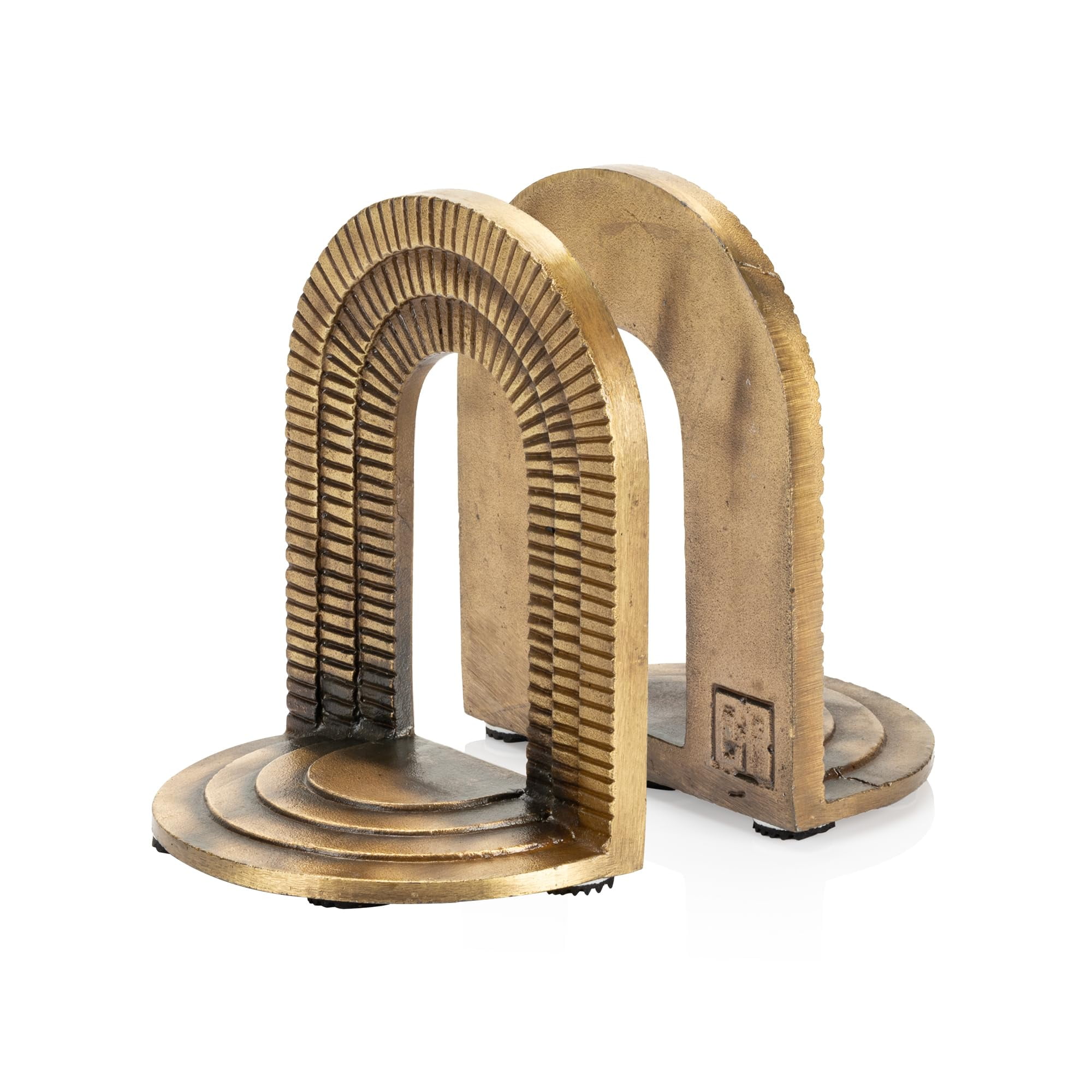 Brick Arch Bookends Set, Antique Brass Book Ends, 2 Decorative Bookends ...