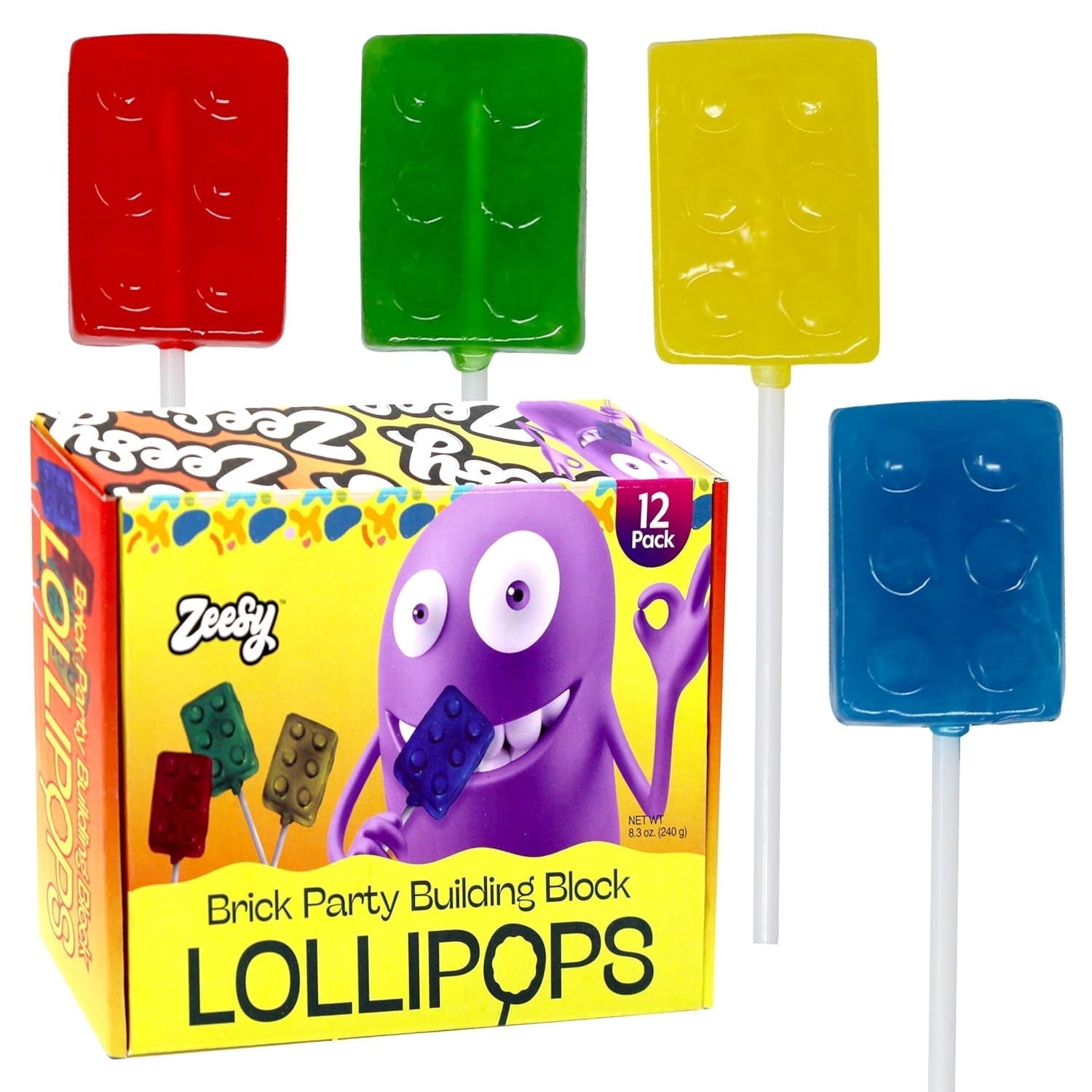 Brick Building Block Party Suckers - 12 Brick Lollipops Individually ...
