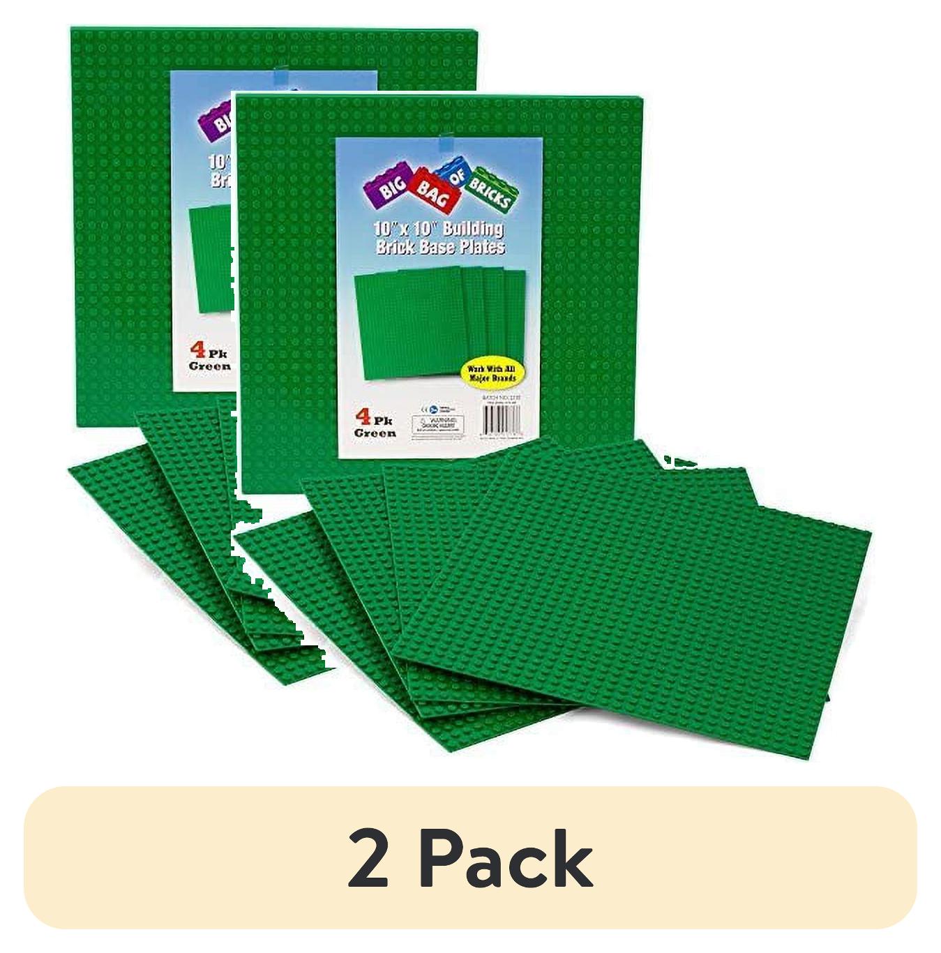 (2 pack) SCS Direct Brick Building Blocks Large Green 10"x10 ...