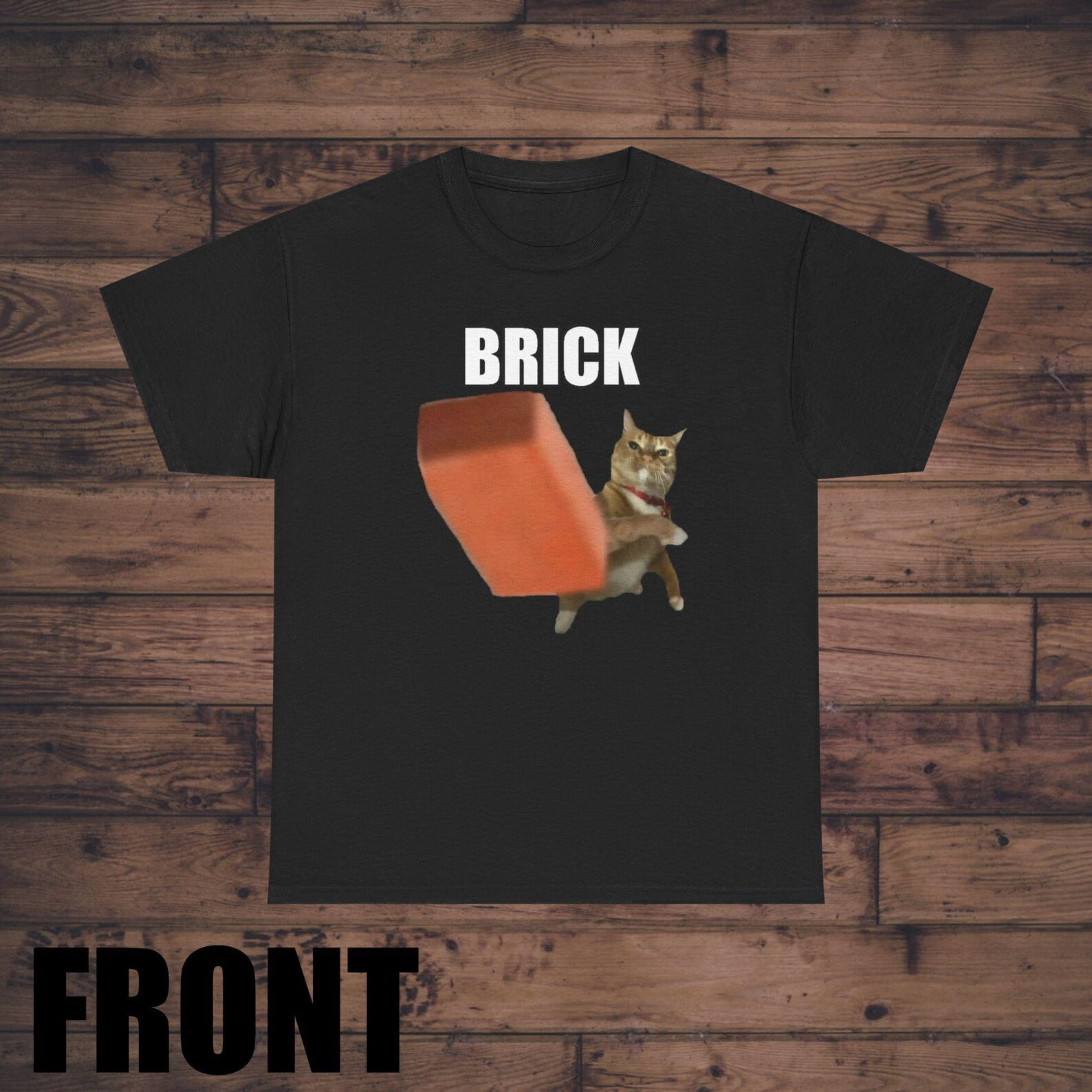 Brick Cat T-Shirt Funny Cat Meme Graphic Tee, Brainrot Humor Shirt, Cat ...