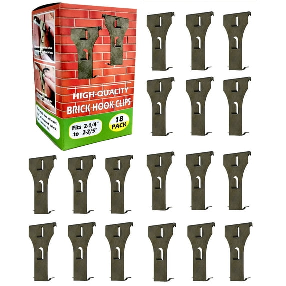 Brick Hook Clips (18 Pcs) Hang on Outdoor and Indoor - 2.83" x 1.5 ...