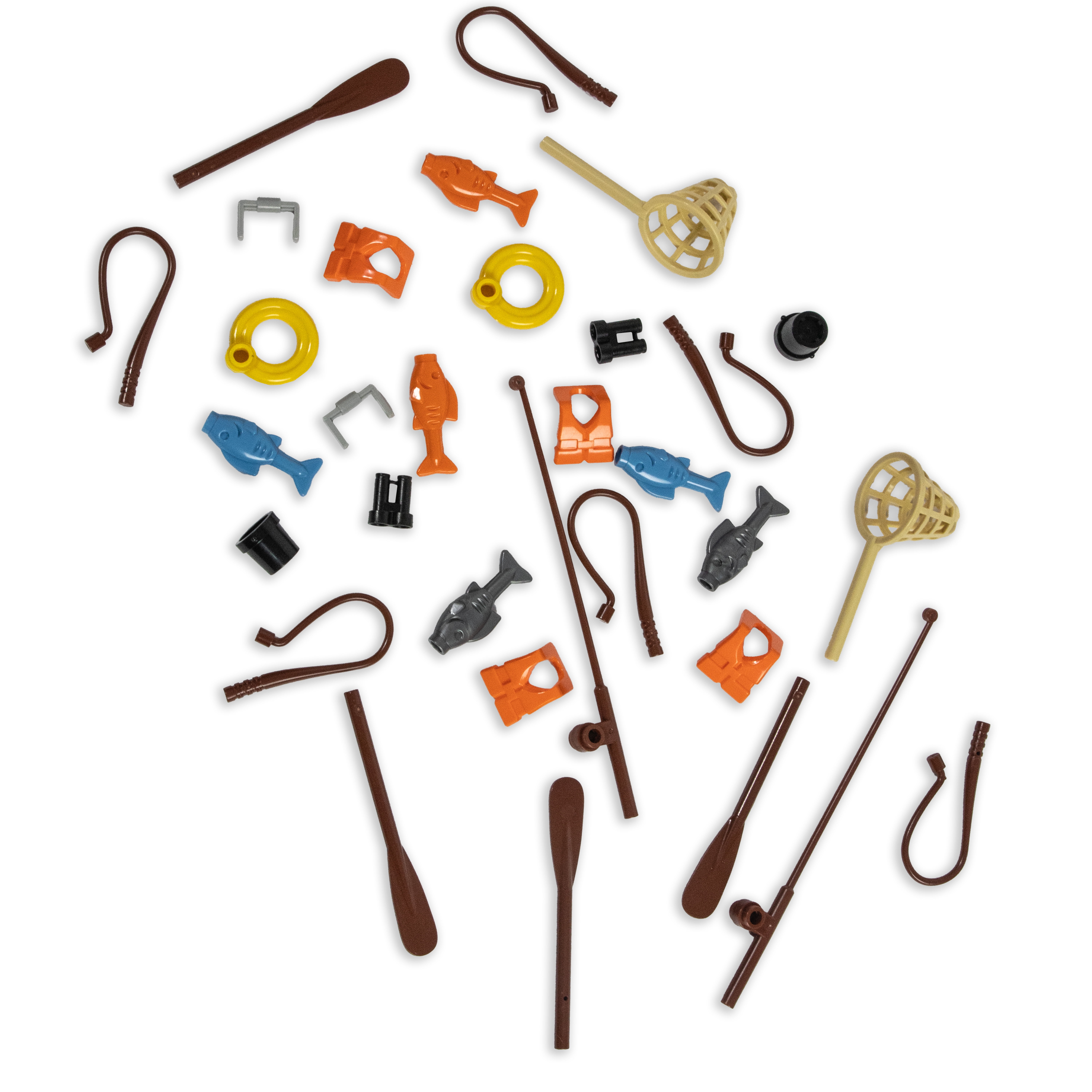 Brick Loot Fishing Boat Accessories Pack for Minifigures Compatible ...