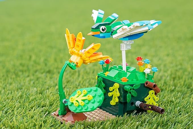 Brick Loot Hummingbird Building Blocks Set, Bird + Flower Motion Model ...