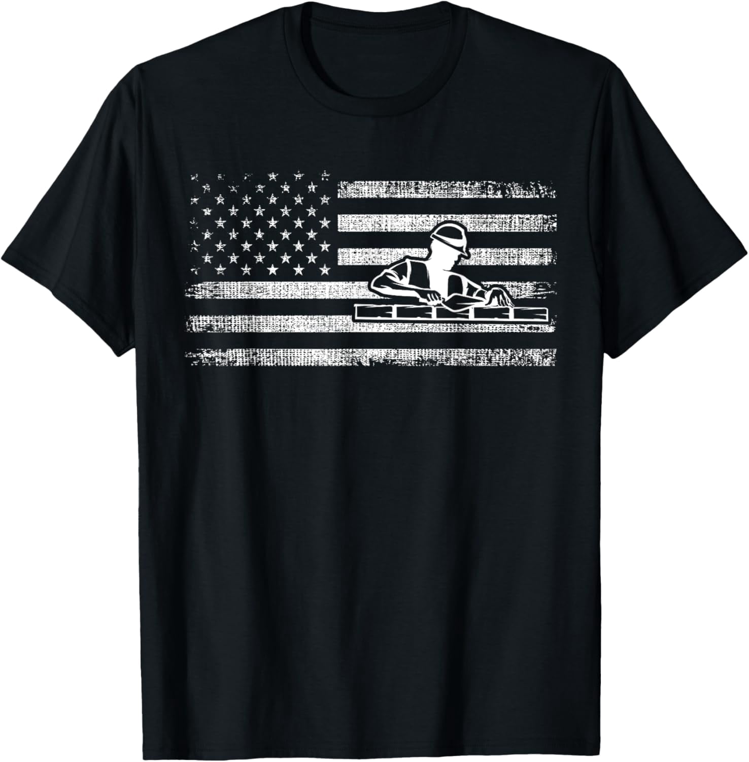 Brick Mason Patriotic American Flag Bricklayer Builder T-Shirt ...