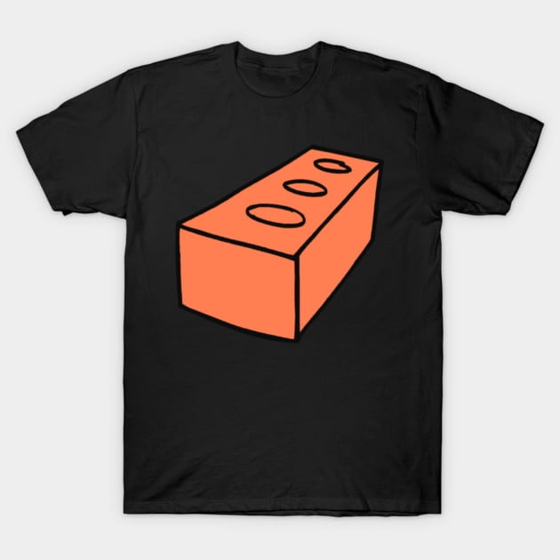 Brick Minimalist Clean Geometric Single Toy Block Line Drawing Unisex T ...