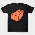 Brick Minimalist Clean Geometric Single Toy Block Line Drawing Unisex T ...