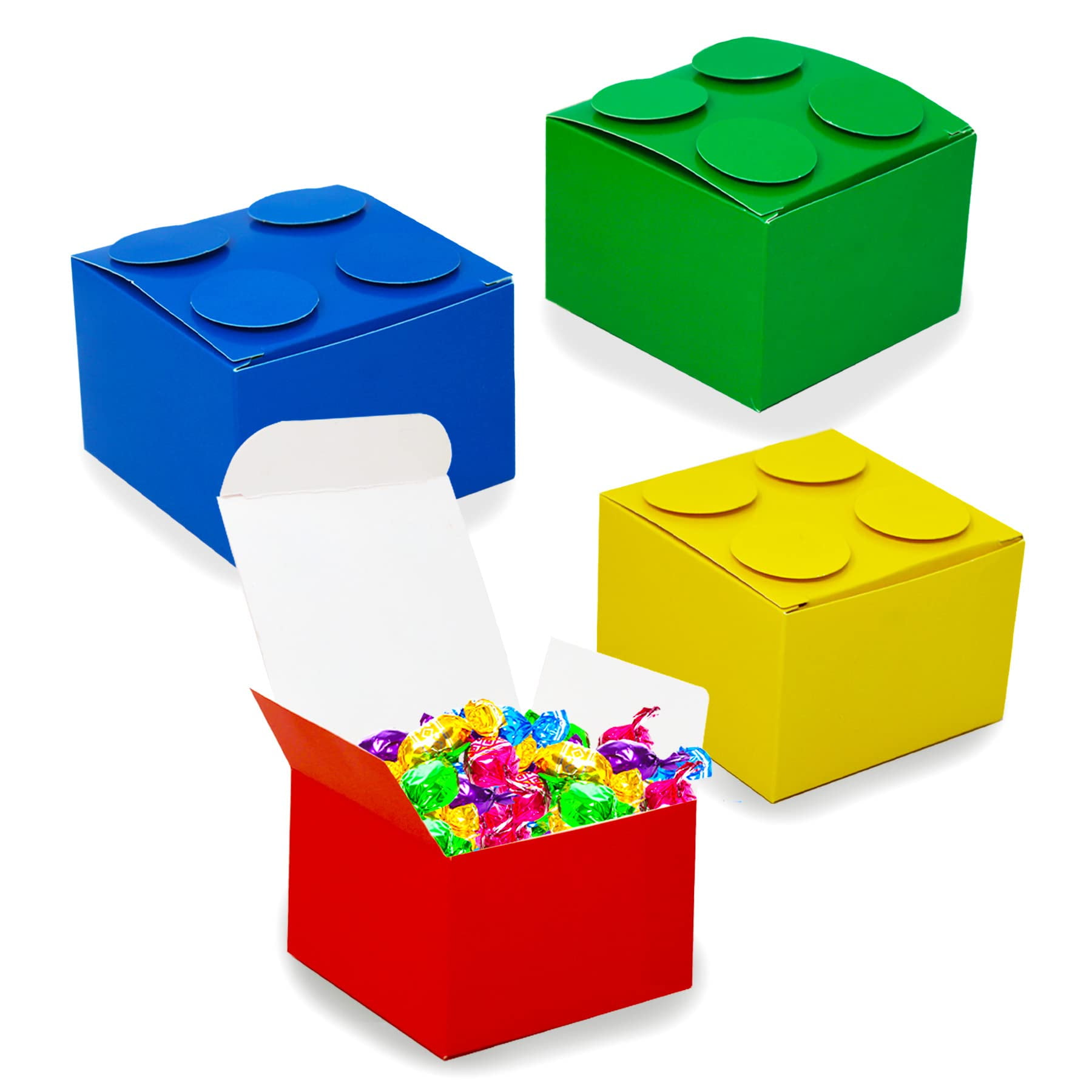 Brick Party Favor Boxes - Building Block Party Supplies - Cardboard ...