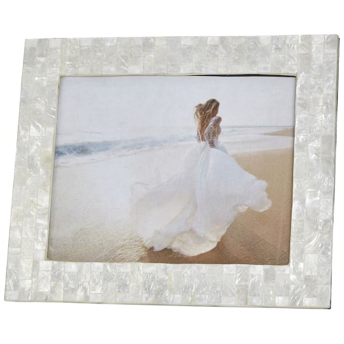 Brick Patterned Capiz Shell Photo Frame 8x10" Ivory - Walmart.com