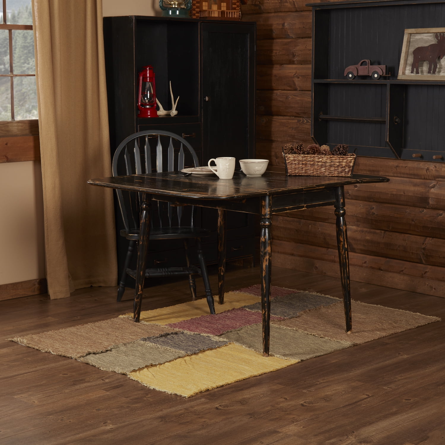 Brick Red Rustic Flooring Kendrick Cotton Reverse Seams Patchwork ...