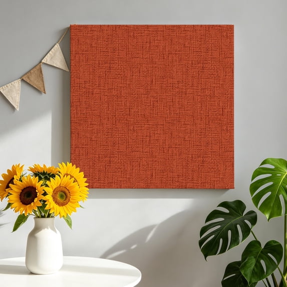 Brick Red Solid Canvas Wall Art for Living Room, Minimalist Cloth Rust ...