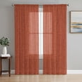 Brick Red Solid Sheer Curtains for Living Room Bedroom, Minimalist ...