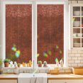 Brick Red Solid Window Privacy Film Minimalist Cloth Rust Grain Linen ...