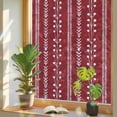 Brick Red Window Privacy Film, Rustic Vertical Dashed Lines Shabby Chic ...