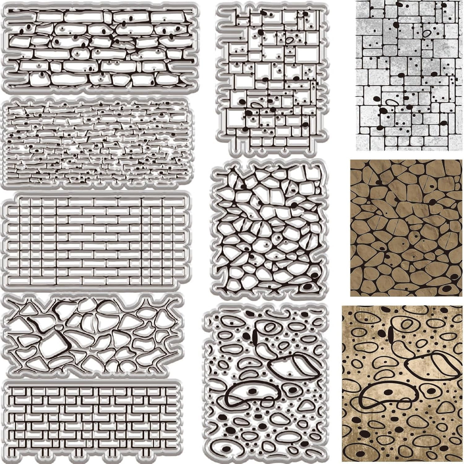 Brick Wall Background Clear Rubber Stamps Reusable Transparent Seals ...