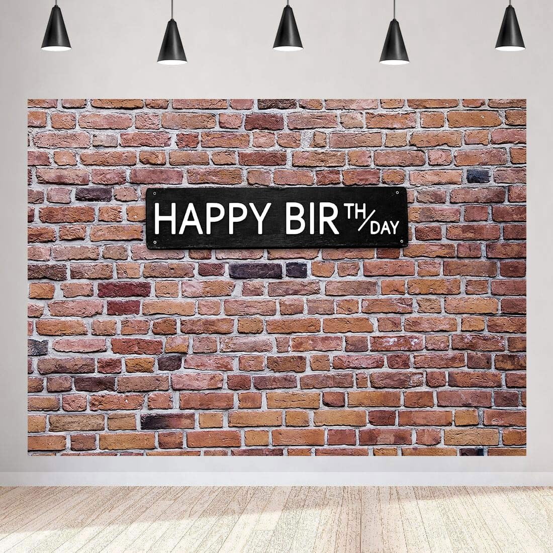 Brick Wall Birthday Backdrop Red Brick Wall Happy Birthday Background ...