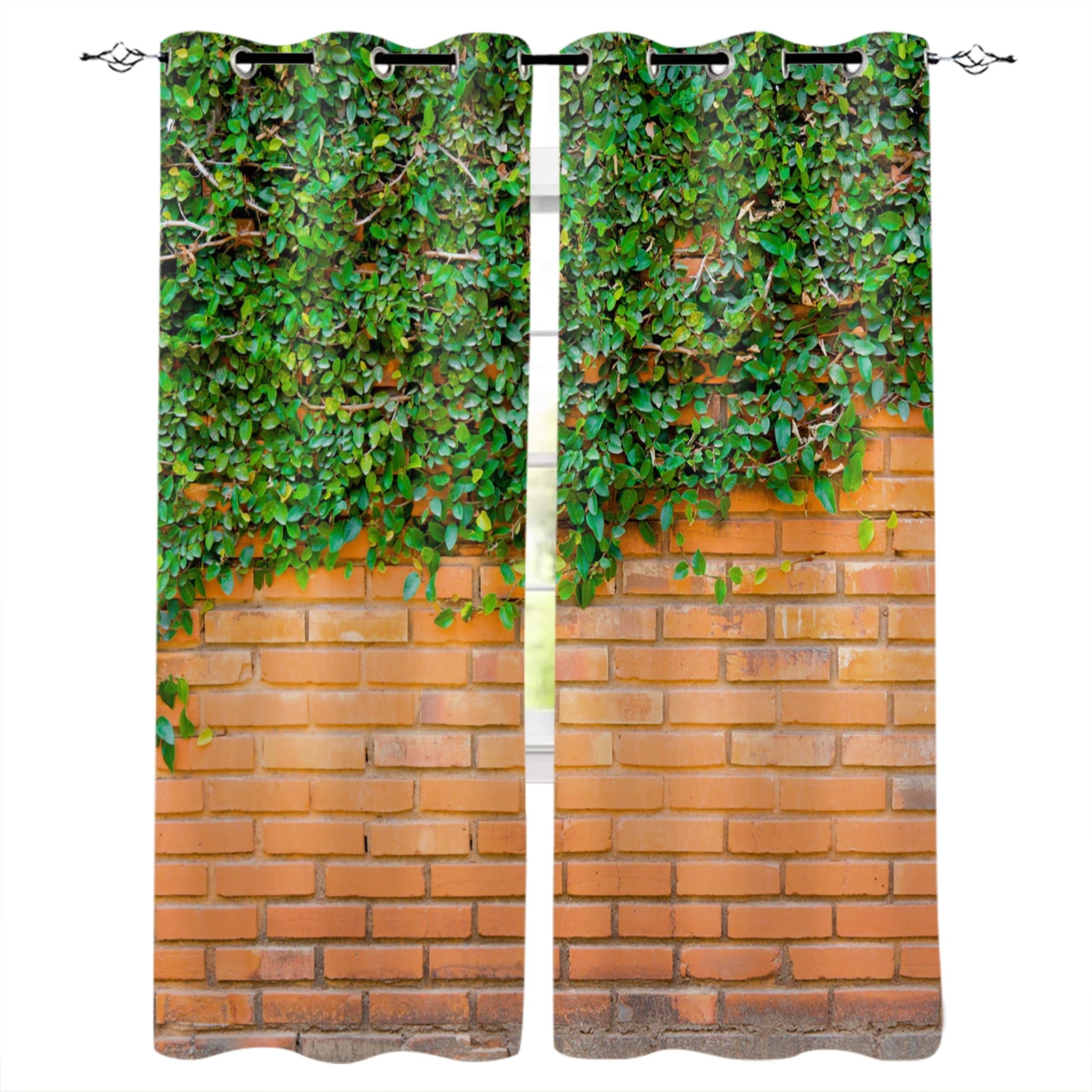 Brick Wall Curtains For Living Room Bedroom Window Treatment Blinds ...