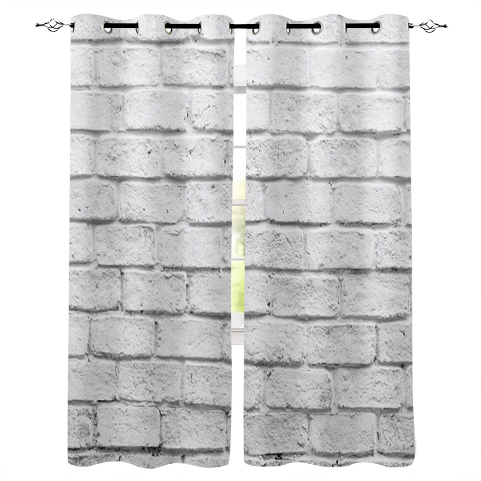 Brick Wall Curtains For Living Room Bedroom Window Treatment Blinds ...
