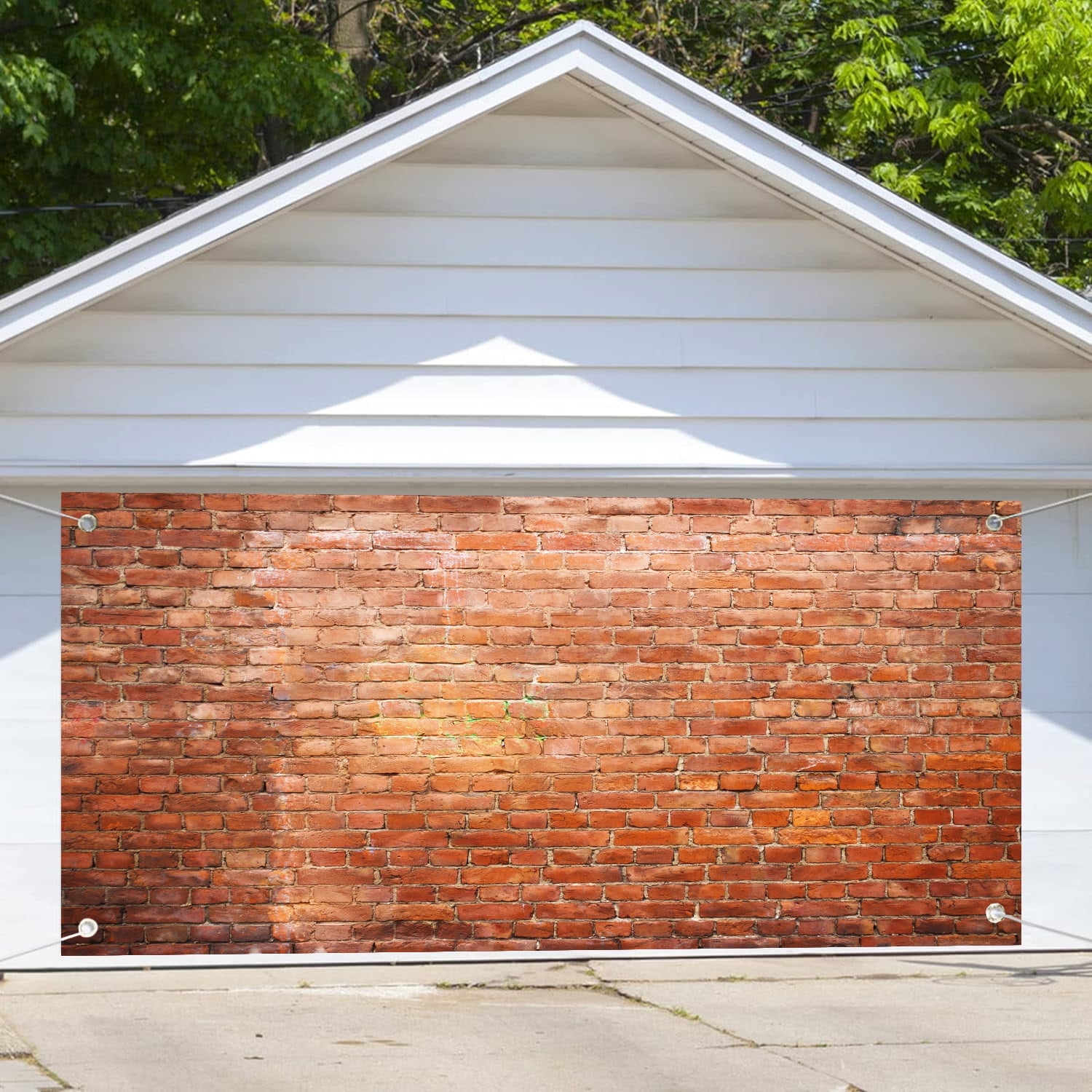 Brick Wall Garage Door Backdrop, Large Rustic Stone Wall Garage Door ...