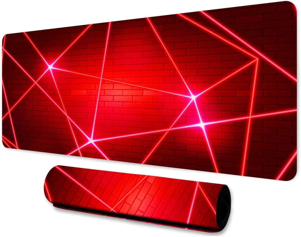 Brick Wall Large Mouse Pad 31.5x11.8 Inches Magic Neon Light Lines ...