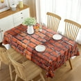 Brick Wall Pattern Tablecloth Grey Orange Brick Rectangle Table Cover ...