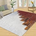 Brick Wall Rugs for Bedroom, Red and White Walls Washable Rugs for ...