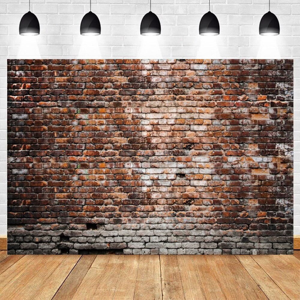 Brick Wall Stone Greenery Grunge Photography Backdrop Green Leaves Vintage Wedding Baby Birthday ...