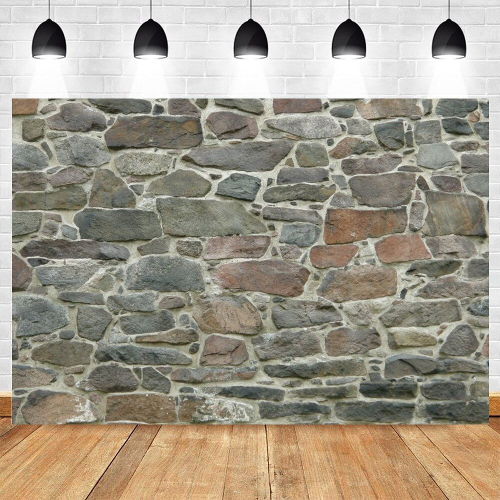 Brick Wall Stone Greenery Grunge Photography Backdrop Green Leaves ...