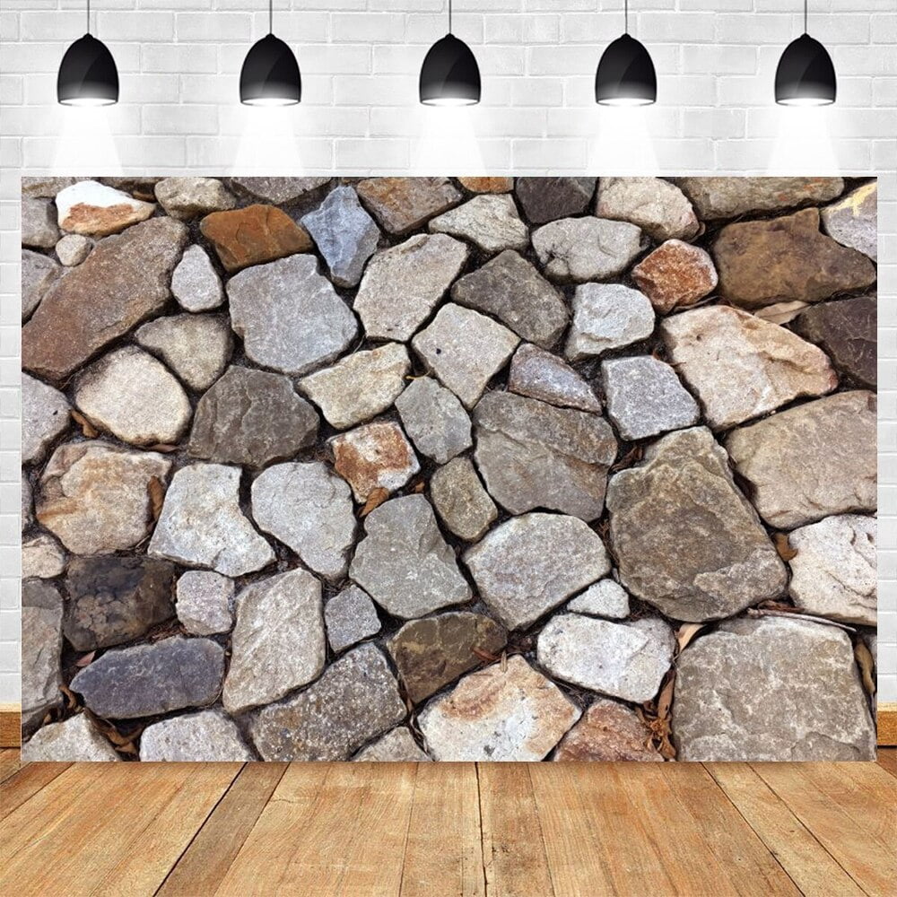 Brick Wall Stone Greenery Grunge Photography Backdrop Green Leaves ...