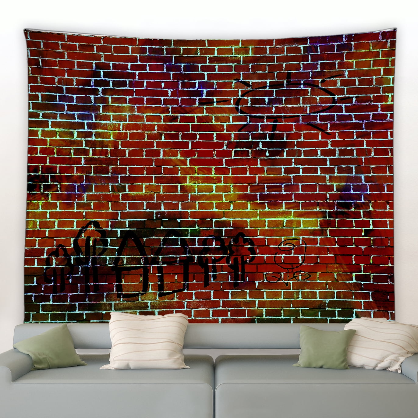 Brick Wall Tapestry Wall Hanging Cloth Layout Room Dormitory Fabric ...