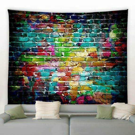 Brick Wall Tapestry Wall Hanging Cloth Layout Room Dormitory Fabric ...