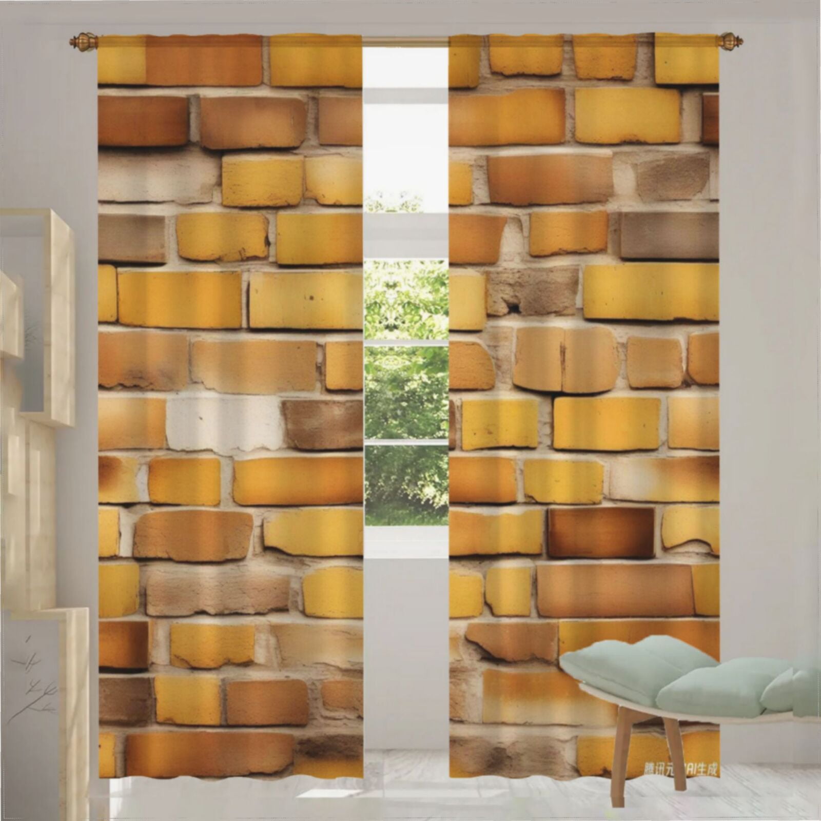 Brick Wall Texture Bricks Curtains for Living Room Bedroom Decor ...