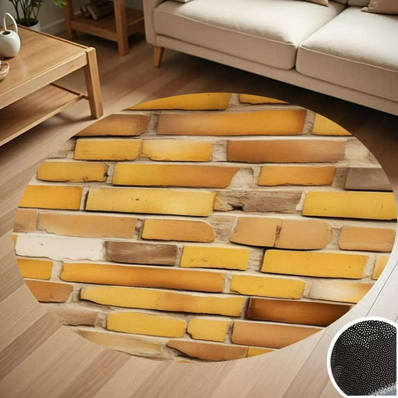 Brick Wall Texture Bricks Round Carpet Living Room Bedroom Home ...