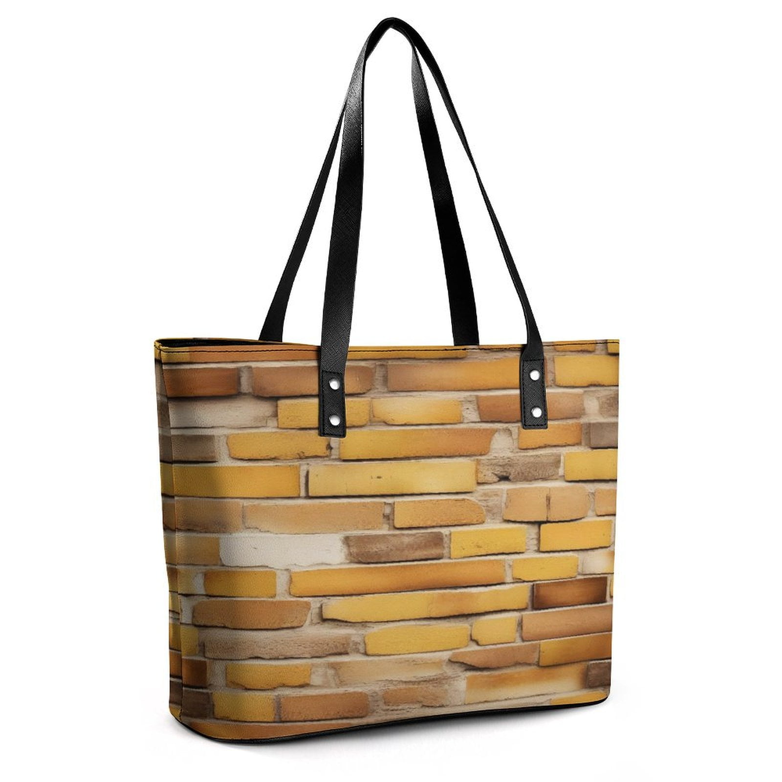 Brick Wall Texture Bricks Woman Leather Handbags Large Tote Bag Fashion ...