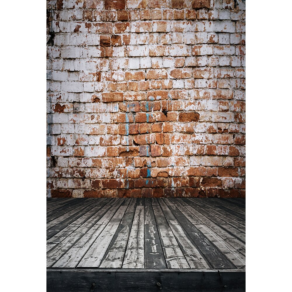 Brick Wall Wooden Board Floor Backdrops Vintage Portrait Newborn Baby ...