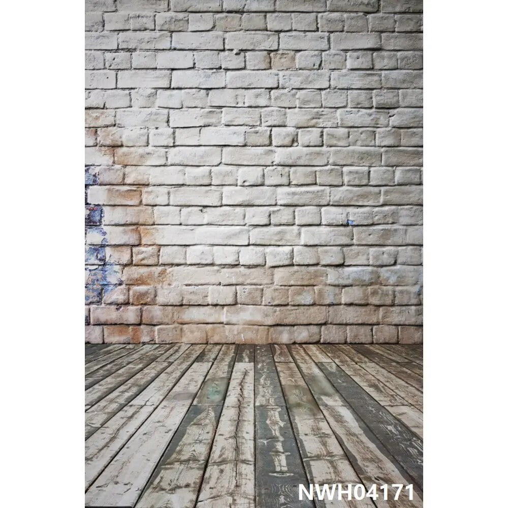 Brick Wall Wooden Floor Flowers Vine Baby Portrait Photography ...