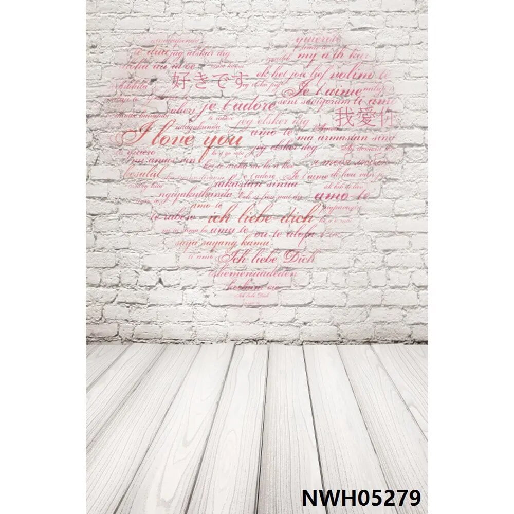 Brick Wall Wooden Floor Flowers Vine Baby Portrait Photography ...